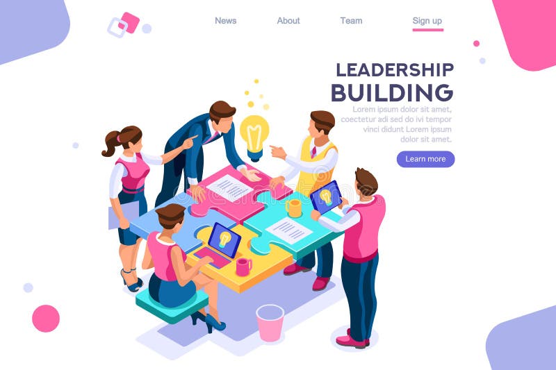 Business Puzzle Leadership Unity Construction Stock Vector ...