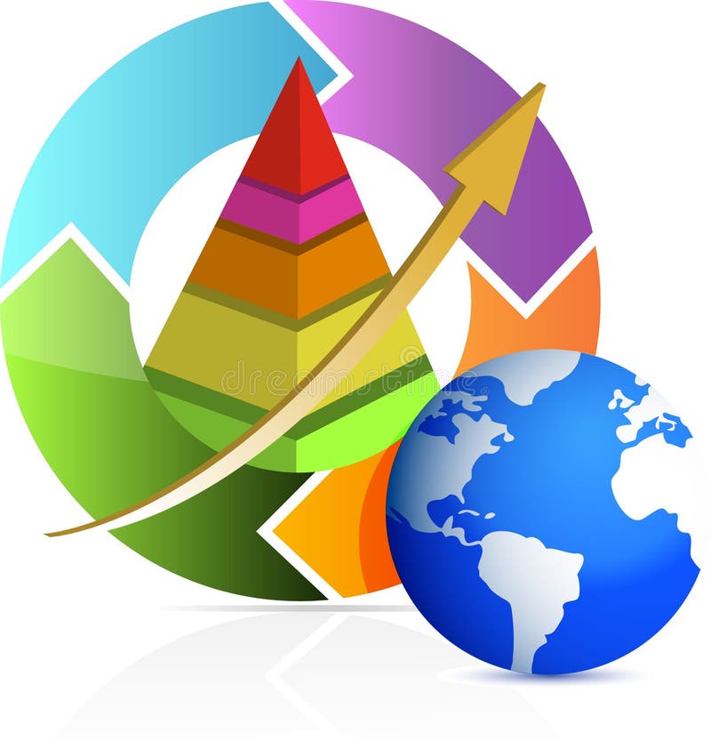 Business Pyramid in Arrow Cycle Illustration Stock Vector ...