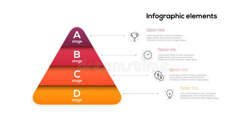 Business Pyramid Chart Infographics with 3 Steps. Pyramidal Stages ...