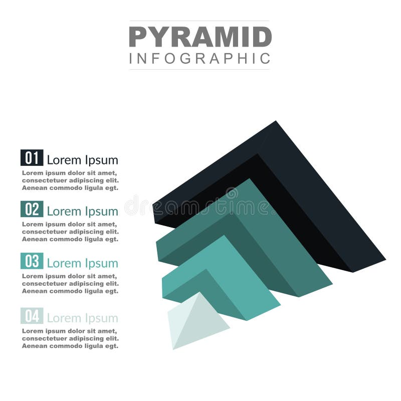 Pyramid Infographics. Funnel Pyramid with 5 Charts Stock Illustration ...