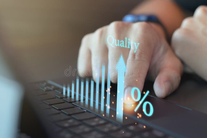 Business Quality Control Strategy, Businessman Working on Digital ...