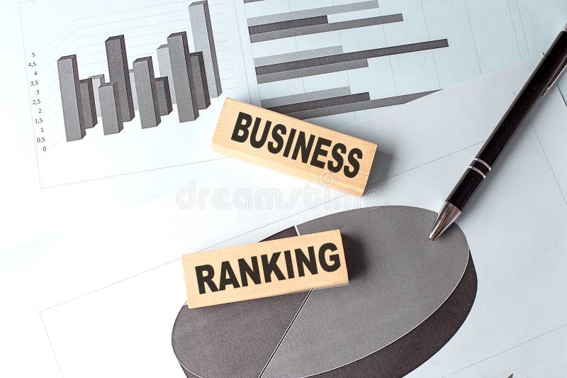 BUSINESS RANKING Wooden Block on Chart Background Stock Photo - Image ...
