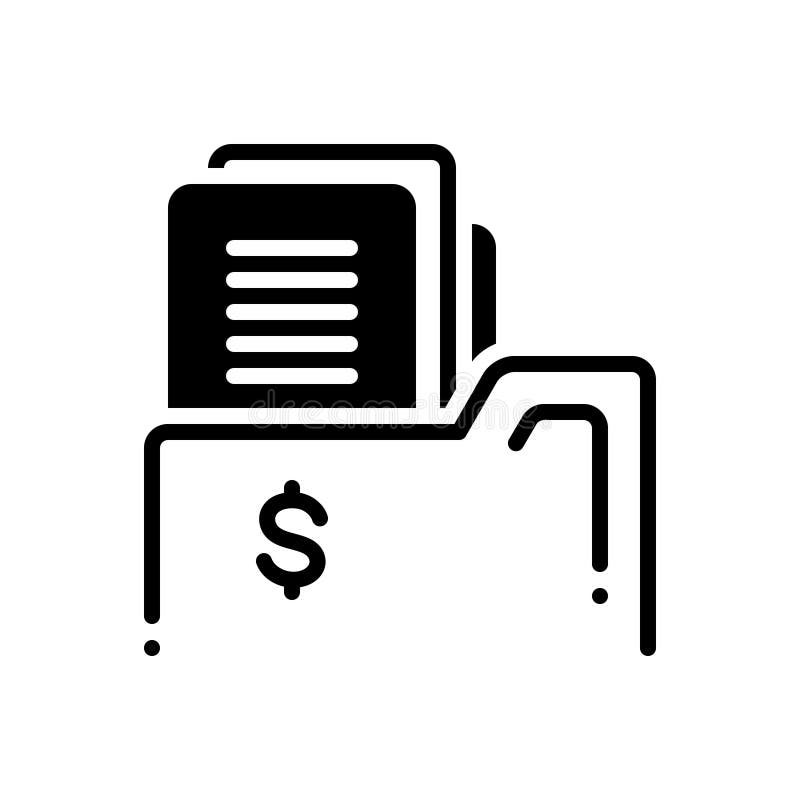 Black Solid Icon for Business Record, Storage and Document Stock Vector ...