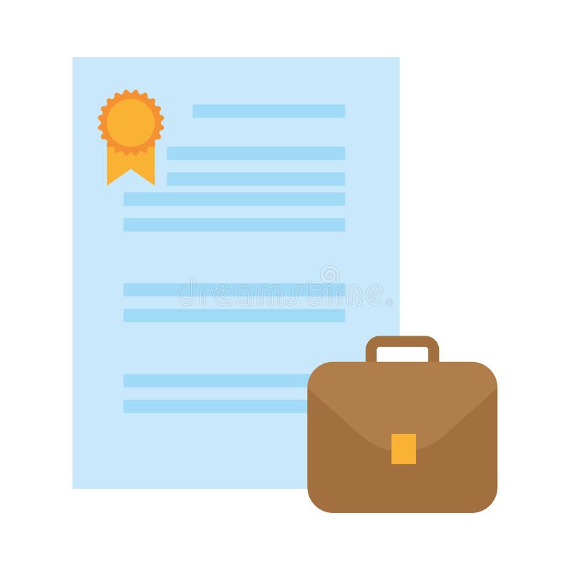 Business Registration Briefcase Document Certification Icon Stock ...