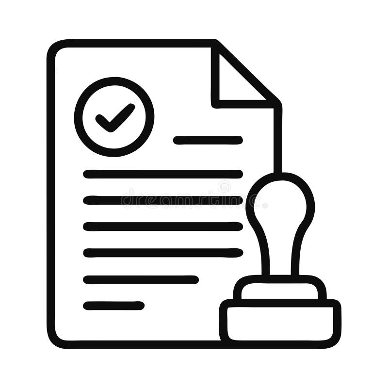 Business Registration Document Approval Icon Stock Illustration ...