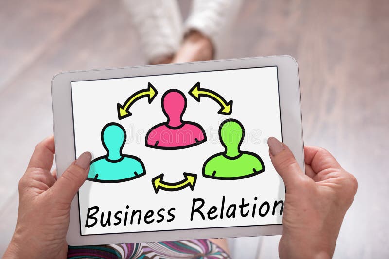 Business Relation Concept on a Tablet Stock Image - Image of people ...