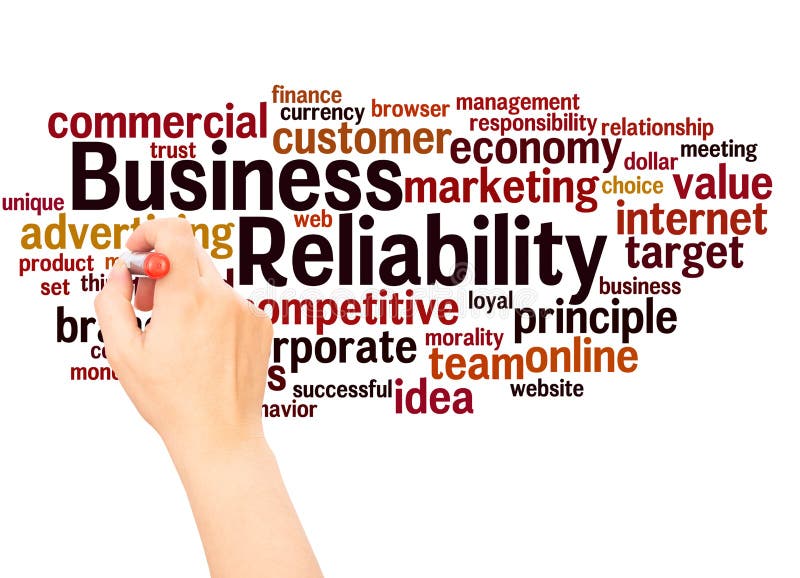 Business Reliability Word Cloud Hand Writing Concept Stock Illustration ...