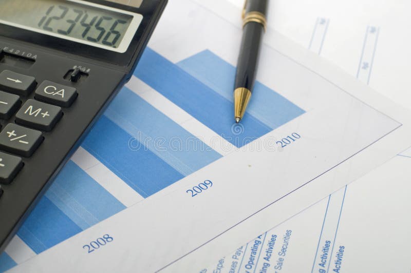 Compass on Top of Business Data Papers Stock Photo - Image of ...