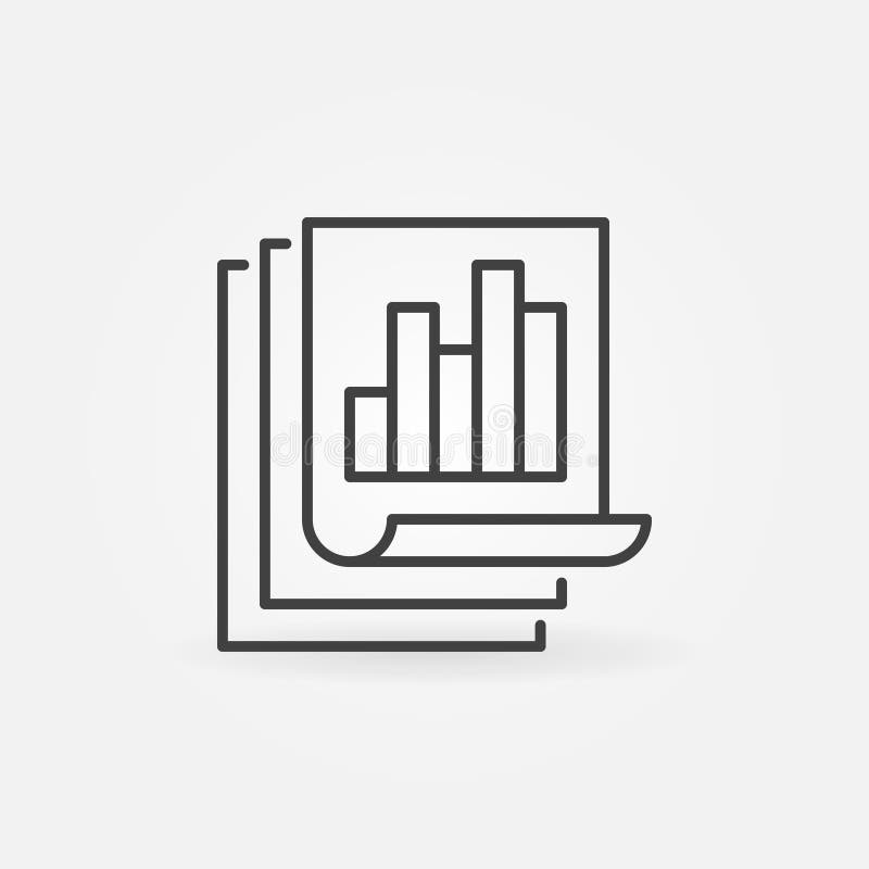Business Report with Bar Chart Linear Vector Concept Icon Stock Vector ...