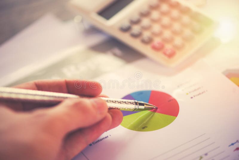 Business Report Chart Preparing Graphs Calculator Concept Summary ...