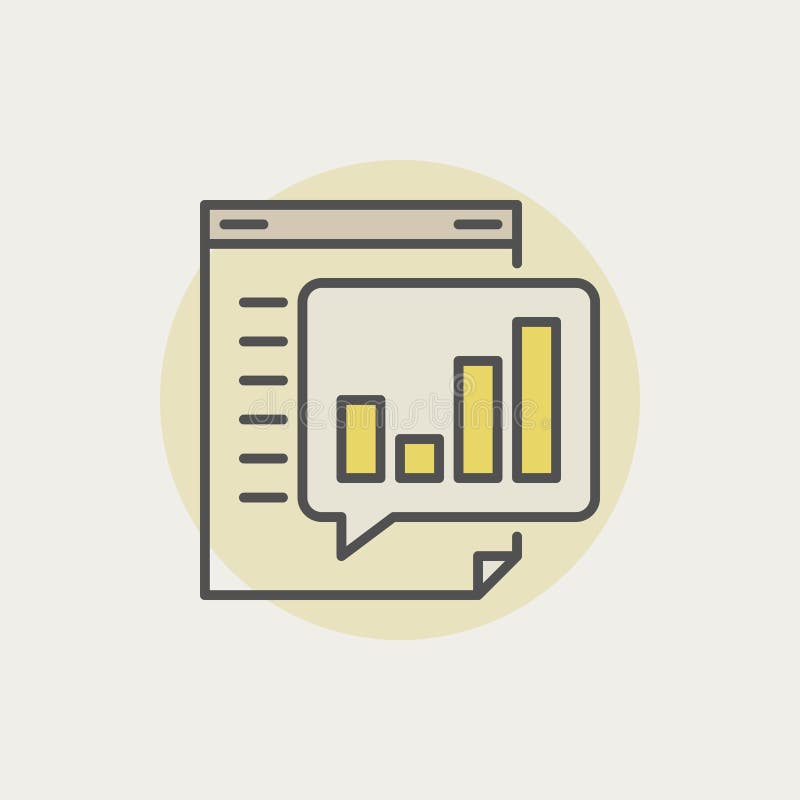 Business Report Colorful Icon Stock Vector - Illustration of color ...
