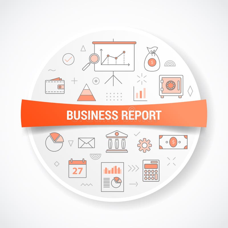 Business Report Concept with Icon Set Template Banner with Modern ...