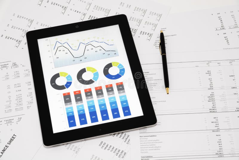 Business Report on Digital Tablet Stock Image - Image of contemporary ...
