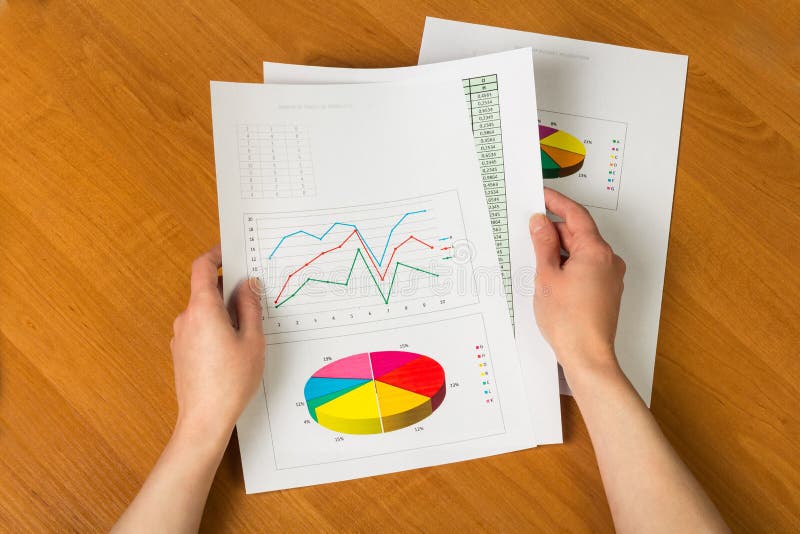 Business Report Documents in Hands Stock Image - Image of counting ...