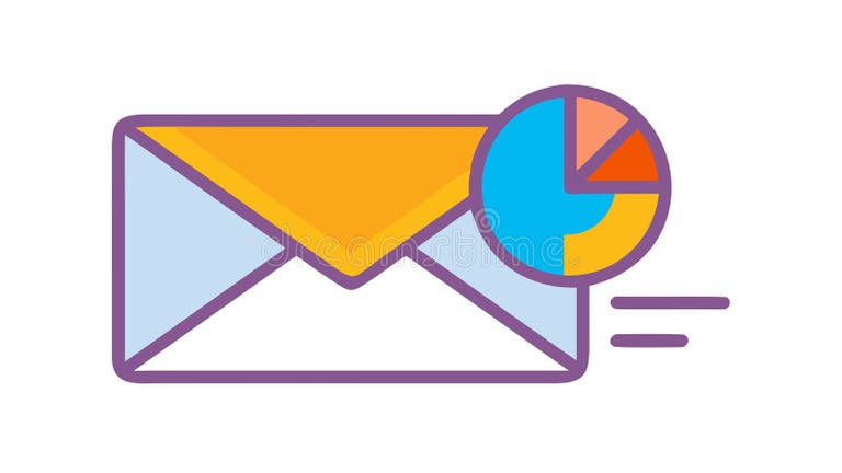 Business Report Email with Pie Chart and Documents, Vector Design ...