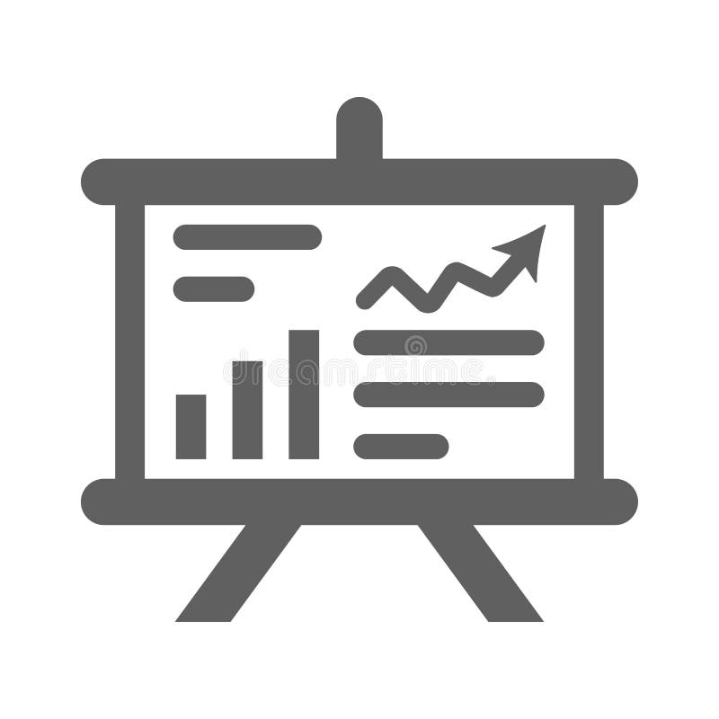 Business Report, Financial Chart Icon. Gray Vector Graphics Stock ...