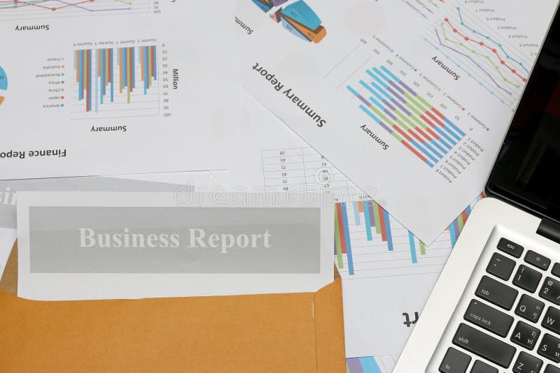 Business Report , Graphs and Charts Colored Stock Image - Image of ...