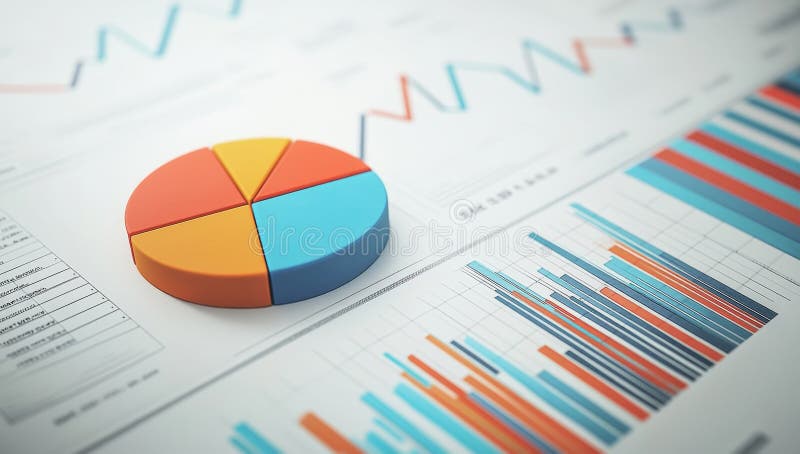 Business Report. Graphs and Charts Stock Illustration - Illustration of ...
