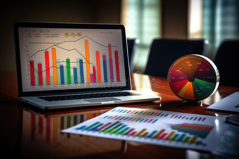 Business Report. Graphs and Charts Stock Illustration - Illustration of ...