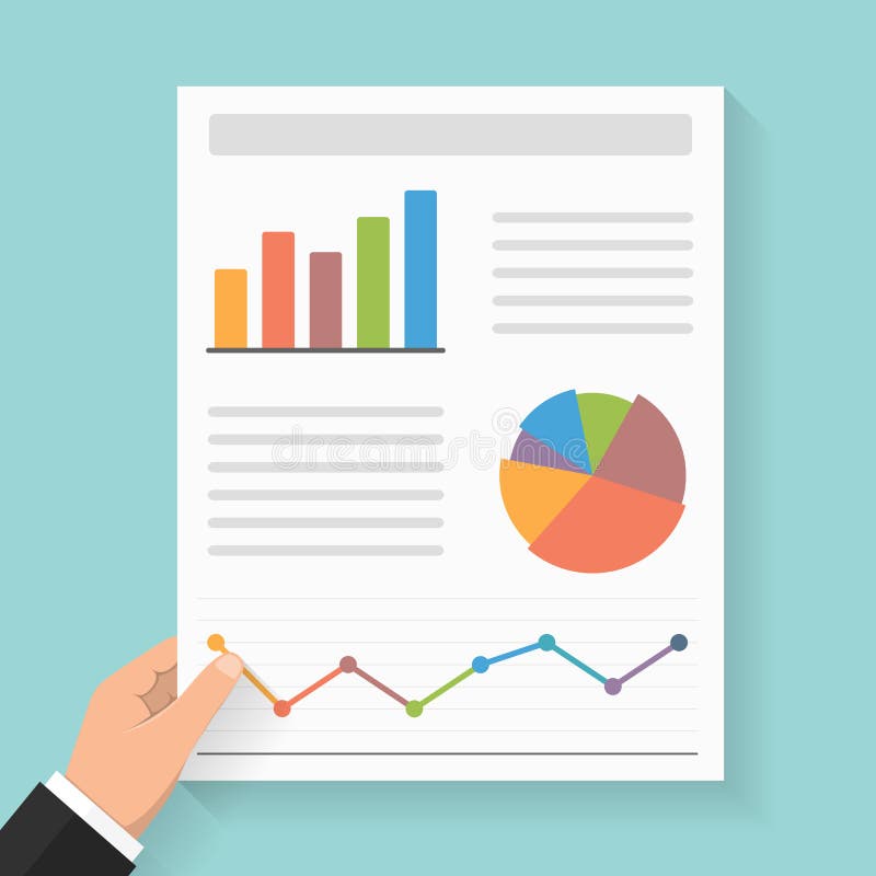 Business Report with Graphs Stock Vector - Illustration of hand ...