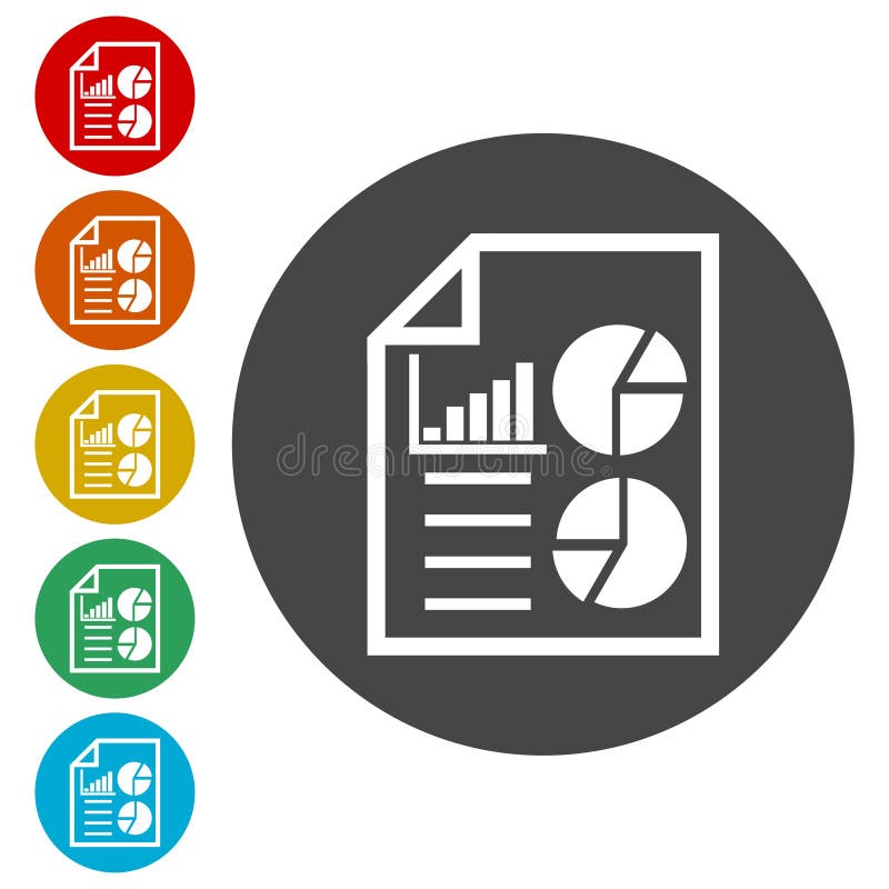 Business Report Icon, Business Graph and Documents Stock Vector ...