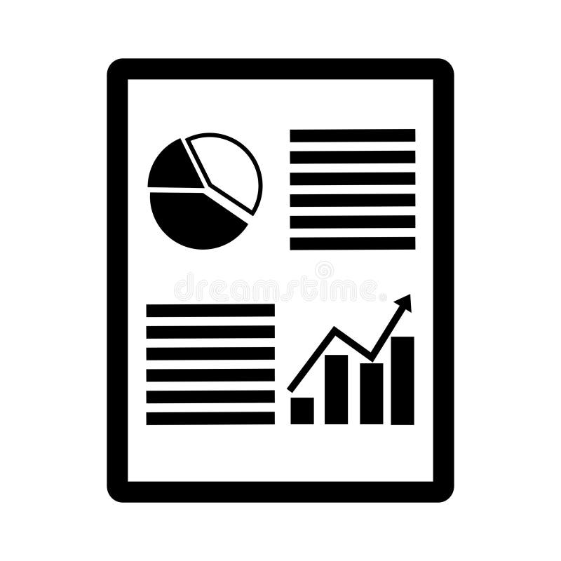 Business Report Icon, Flat Design Stock Vector - Illustration of flat ...