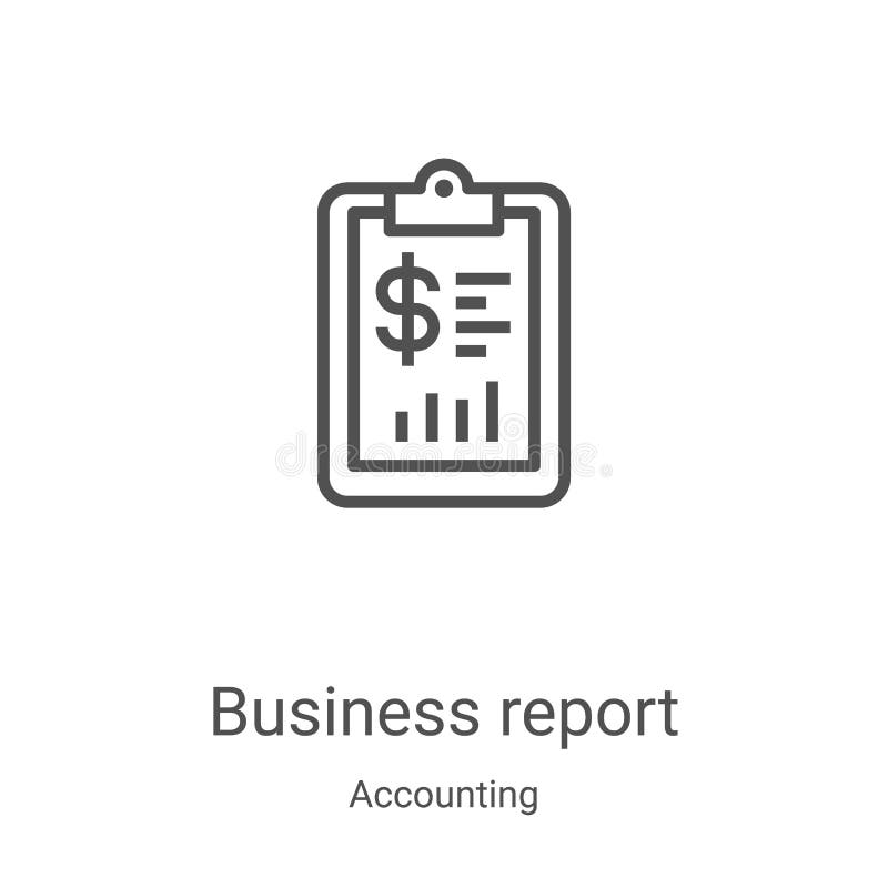 Business Report Icon Vector from Accounting Collection. Thin Line ...