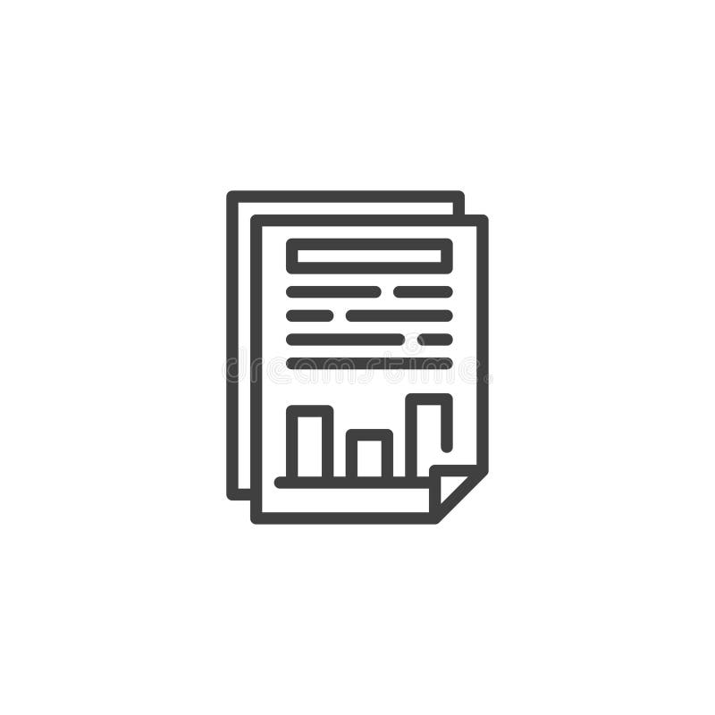 Business Report line icon stock vector. Illustration of diagram - 310490308