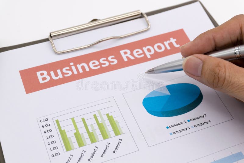 Business Report and Man Hand. Stock Photo - Image of financial ...