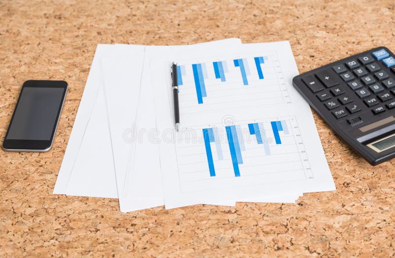 Business report and phone stock photo. Image of finance - 73784376