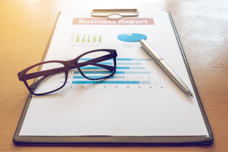 Business Report Plan Put on the Desk. Data for Doing Work Stock Image ...