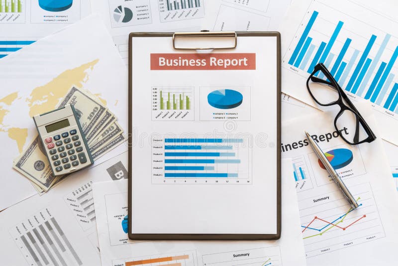 Business Report Plan Put on the Desk. Data for Doing Work Stock Photo ...