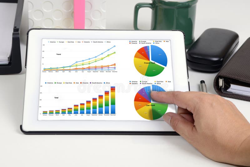 Business Report Show on Tablet. Stock Image - Image of tablet, office ...