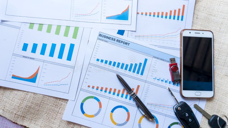 Business Report Statement with Graph and Data Analysis Stock Image ...
