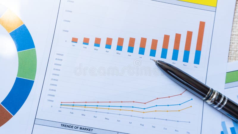 Business Report Statement with Graph and Data Analysis Stock Photo ...