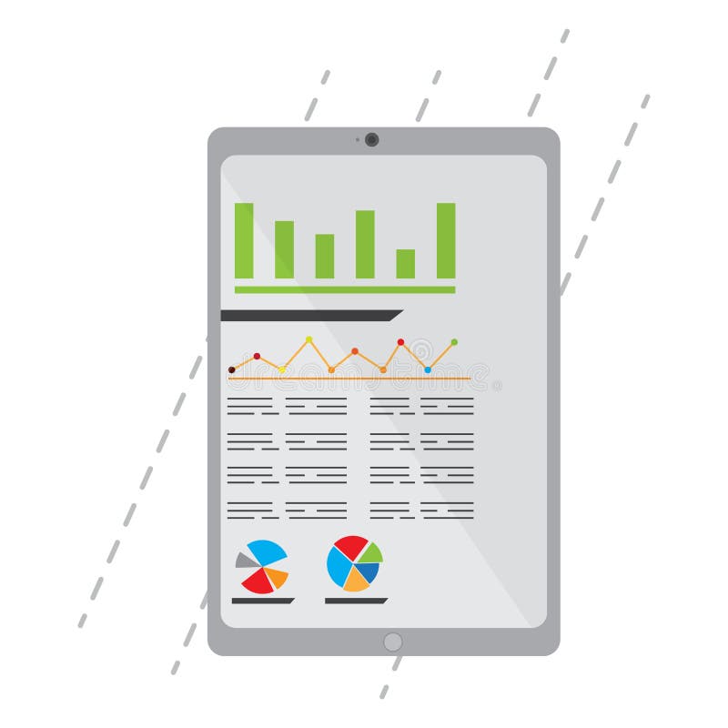 Business Report in a Tablet Stock Vector - Illustration of flat ...