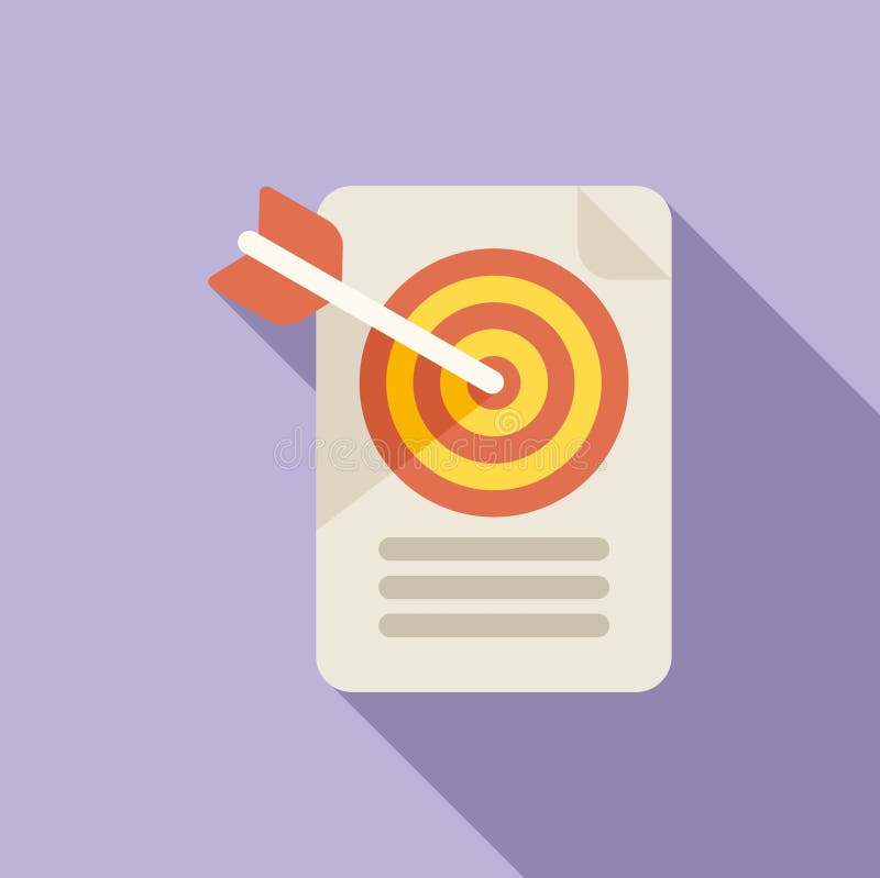 Business Report Target Icon Flat Vector. Data Document Stock Vector ...