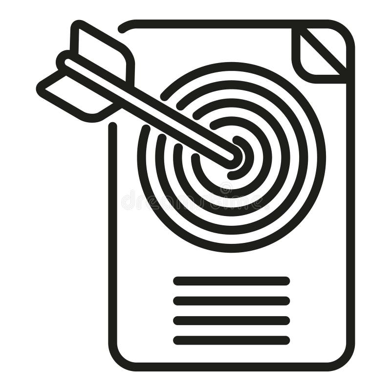 Business Report Target Icon Outline Vector. Data Document Stock Vector ...