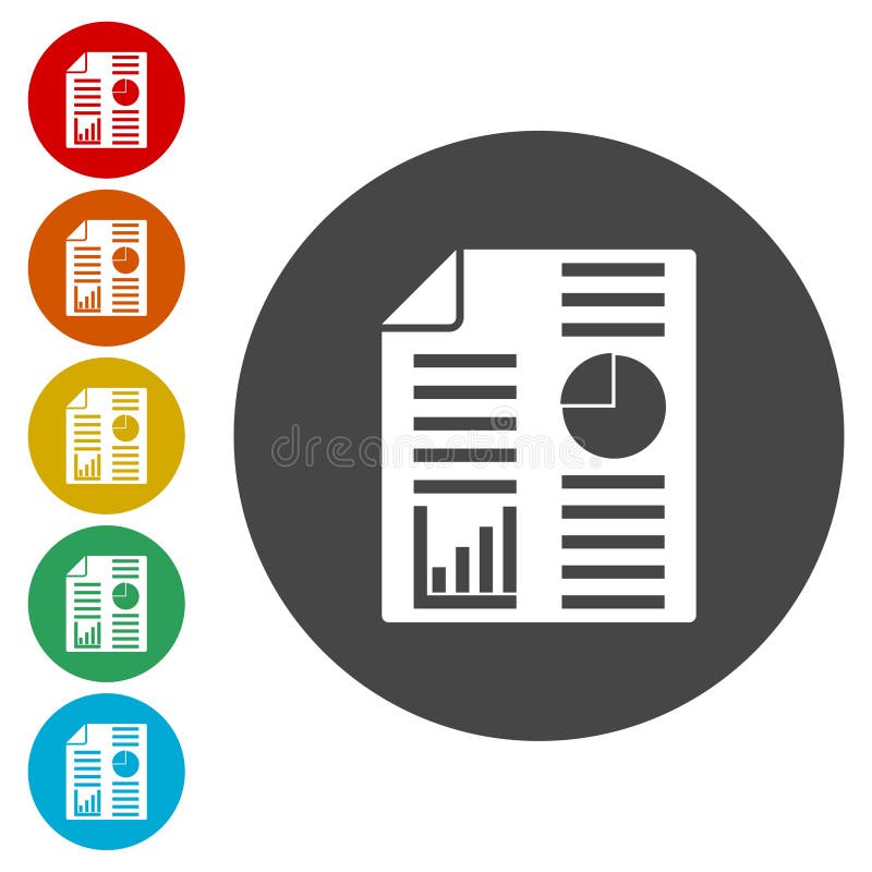Business Reports Colored Vector Illustration Stock Vector ...