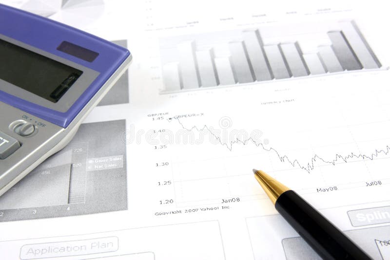 Blue Business Charts, Graphs, Statistic and Reports Stock Image - Image ...