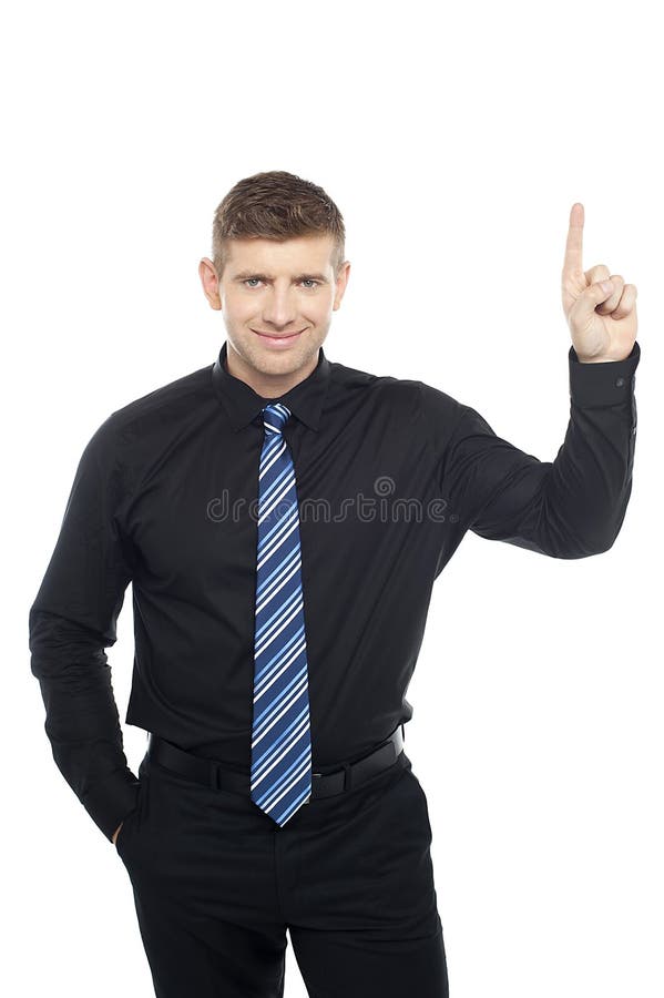 Business Representative Indicating Upwards Stock Photo - Image of ...