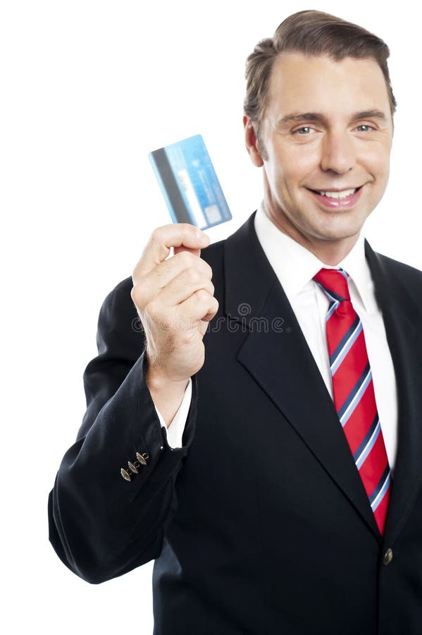 Business Representative Showing Credit Card Stock Image - Image of ...