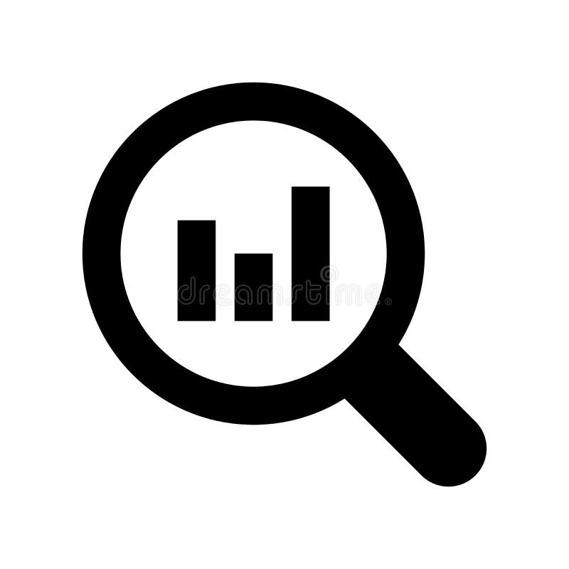 Business Research Icon. Full Vector Black Illustration on White ...
