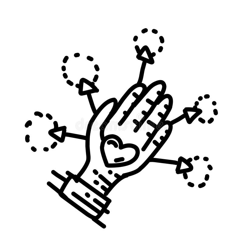 Business Responsibility Hand Drawn Icon Design, Outline Black, Vector ...