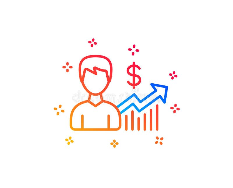 Business Results Line Icon. Dollar Sign. Vector Stock Vector ...
