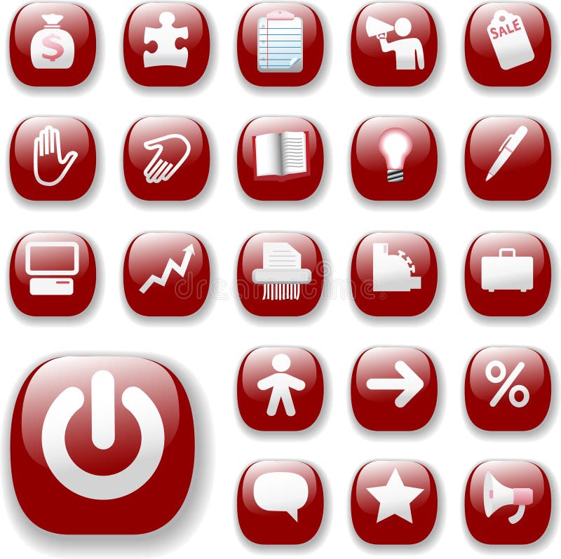 Business Retail Icons Ruby Red Stock Vector - Illustration of clipart ...