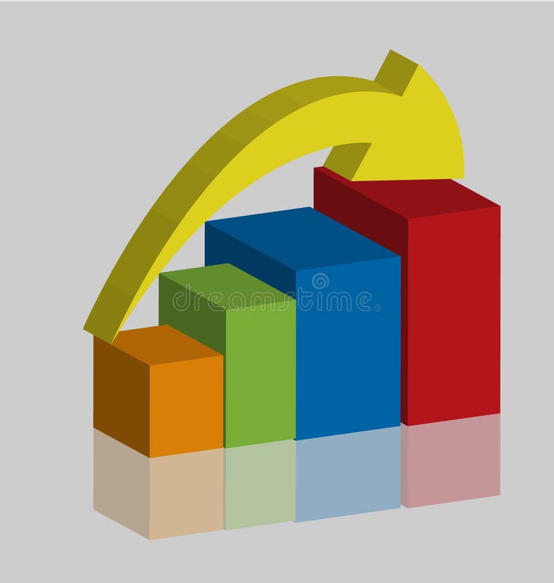 Business Rising Progress Graph Bar Vector Stock Vector - Illustration ...