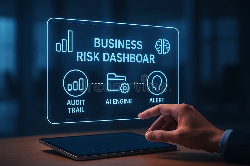 Business Risk Dashboard on Digital Tablet Stock Illustration ...