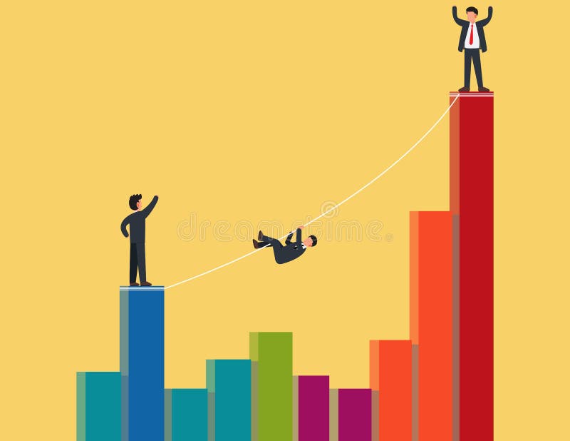 Business Risks Bar Chart Concept. Economic Decline and Financial Crisis ...