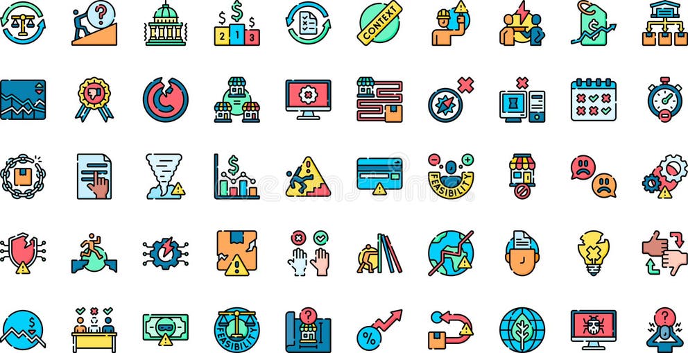 Business Risks Icons High-Quality Vector Icons Collection with Editable ...